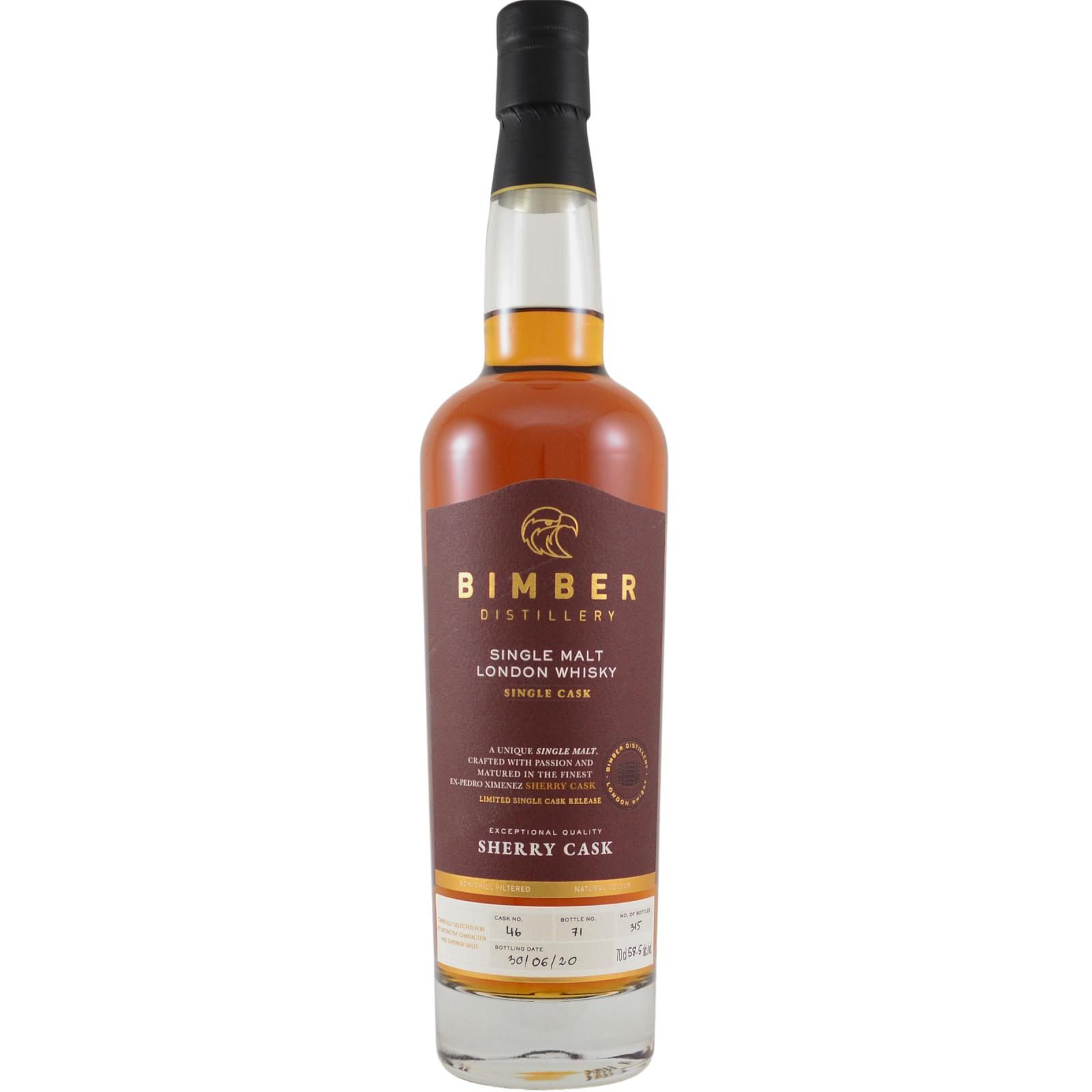 Bimber Distillery Sherry Cask Single Malt London Whisky Cask #45 750ml ...